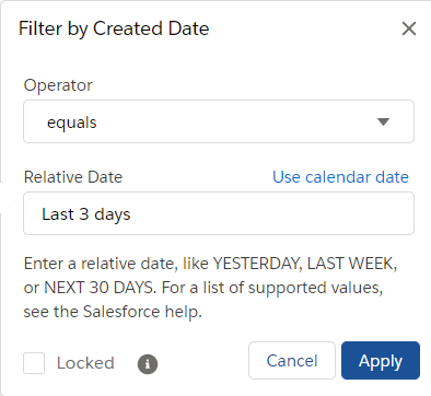 How to create a custom relative date range in Salesforce reports